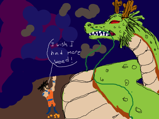 Ghetto Goku summons Shenron